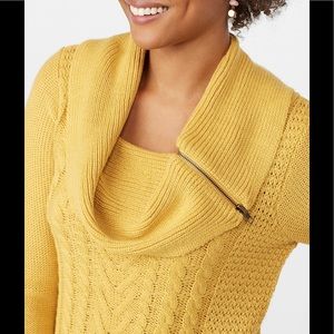 Sweaters | New Zip Cowl Neck Cable Knit Tunic | Poshmark